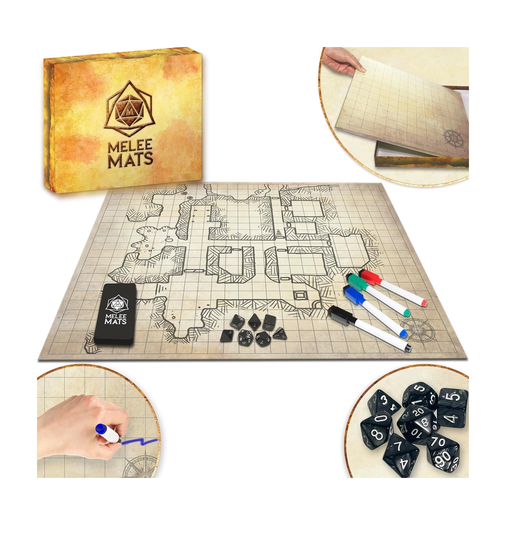 Battle Grid Mat - Game Board Dnd Map Starter Kit | Paladins Game Castle